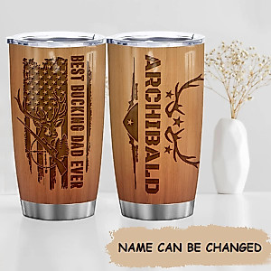 wowcugi Custom Hunting Tumbler Best Bucking Dad 20oz 30oz Dad Tumbler Coffee Travel Mug Hunter Gifts For Men Hunters Gift For Fathers Day Birthday Present