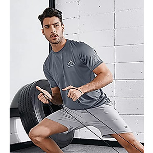 NORTHYARD Men's UPF 50+ UV Sun Protection Shirts SPF Quick Dry Short Sleeve T-Shirts for Hiking Fishing Swim Rash Guard Cloud 2XL