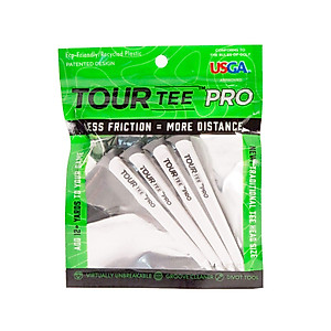 CMC Design Tour Tee Pro Pack - Frictionless Golf Tees for More Distance & Consistent Yards - Reusable, Made with Recycled Plastic & Virtually Unbreakable - Four 3.15” Golf Tees with Standard Cup