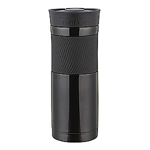 Contigo Byron Snapseal Travel Mug, Stainless Steel Thermal mug, vacuum flask, leakproof tumbler, coffee mug with BPA free Easy-Clean Lid, 590 ml, Black