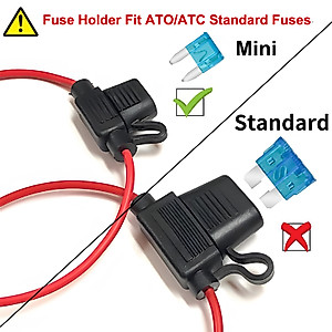MuHize 120 Pcs Car Fuses & Tap Adapter, Upgraded ATM Assorted Blade Fuses with Inline 16 AWG Gauge Holder, Replacement for Automotive Us