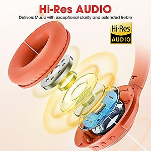 RUNOLIM Bluetooth Headphones Over Ear, 65 Hours Playtime Wireless Headphones with Microphone, Lightweight Foldable & Portable Stereo Bass Headsets for Smartphone, Tablet, Computer, MP3/4