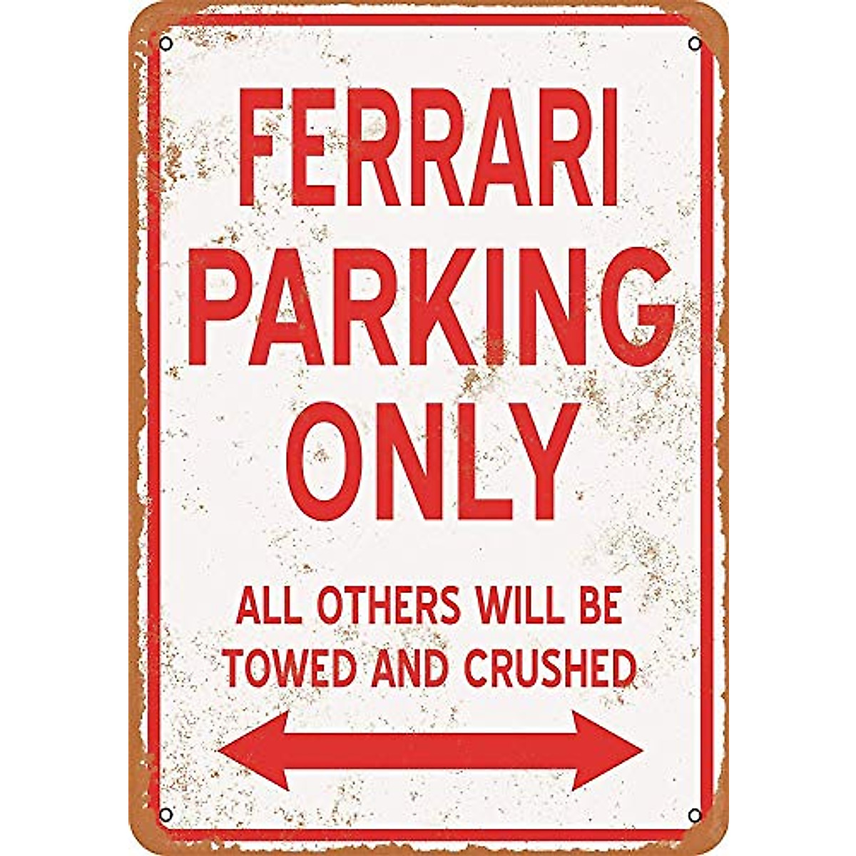 8 x 12 Tin Metal Sign - Vintage Look Ferrari Parking ONLY Bar Cafe Home Wall Art Deco
