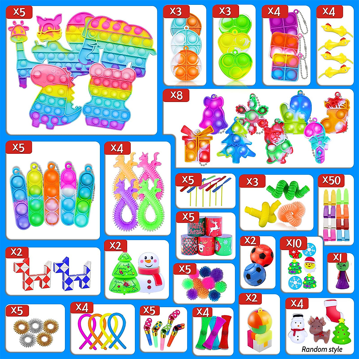 200 pcs Party Favors for Kids, Fidget Toys Pack, Stocking Stuffers, Easter Basket Stuffers, Birthday Gift Toys, Prize Box Toys, Treasure Box Birthday Party, Goodie Bag Stuffers, Carnival Prizes, Pinata Filler Stuffers Toys for Classroom, Assortment Party