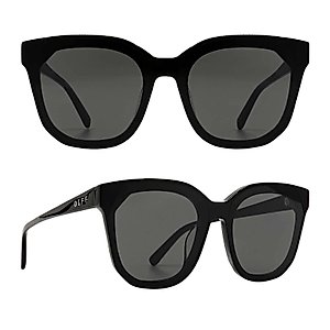 DIFF Gia Designer Oversized Square sunglasses for Women UV400 Protection Protection, Black + Grey