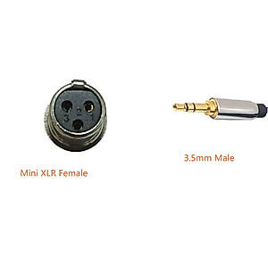 Qaoquda 3.5mm to Mini XLR Adapter, 1/8" to Mini XLR Cable, 1/8 inch TRS Stereo Audio Male to Mini XLR 3 Pin Female Converter Cable for SLR Cameras, Microphones and More (3.5 M/Mini XLR F 5Feet)