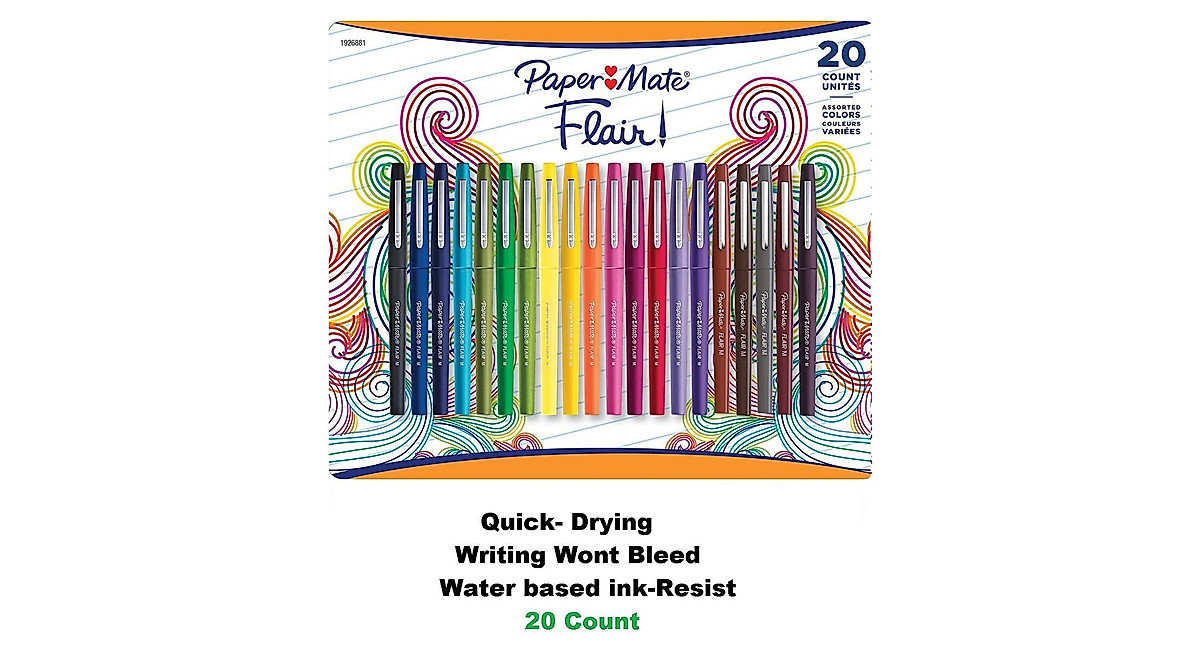 Shop Paper Mate Flair Pens - 20 Assorted Colors
