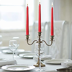 YIHANG Red Taper Candles - Set of 14 Dripless Candles - 10 inch Tall, 3/4 inch Thick - 7.5 Hour Clean Burning