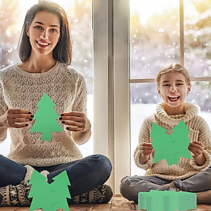 Seajan 100 Pcs Green Paper Christmas Tree 12 Inch Christmas Tree Shape Cutouts Double Sided Cardboard Christmas Tree for Craft Bulletin Board School Classroom Xmas Winter Party Decor