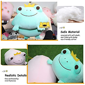 AIXINI 16.5 inch Cute Plush Crown Frog Stuffed Squishy Animal Toy, Super Soft Hugging Plush Pillow Gifts