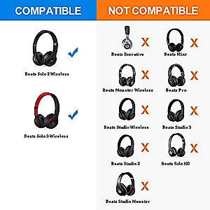 Link Dream Replacement Ear Pads for Beats Solo 2 Solo 3 - Replacement Ear Cushions Memory Foam Earpads Cushion Cover for Solo 2 & Solo 3 Wireless Headphone (White)