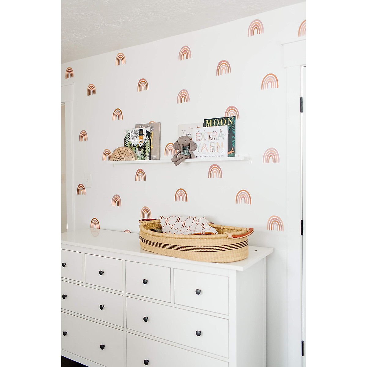 Modern Maxwell Wall Art Decals for Girls Nursery, Bedroom, Living Room “Rainbow Boho” Dot Room Sticker 32 Pieces