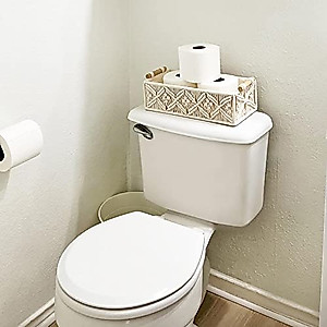 TIMEYARD Macrame Storage Baskets for Toilet Paper, Small Decorative Shelf Baskets for Bedroom, Bathroom, Living room, Boho Decor Box for small items, Set of 2, Beige