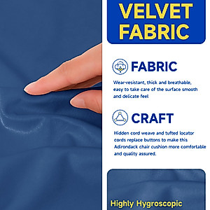 ROFIELTY Rocking Chair Cushions. 42x18 Inch Double Non-Slip Chair Cushions for Rocking Chairs Indoors/Outdoors, Tufted Fine Adirondack Chair Cushion.(Sky Blue)