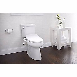 Kohler K-3999-0 Highline Comfort Height Two-piece Elongated 1.28 Gpf Toilet with Class Five Flushing Technology And Left-hand Trip Lever, Seat Not Included, White