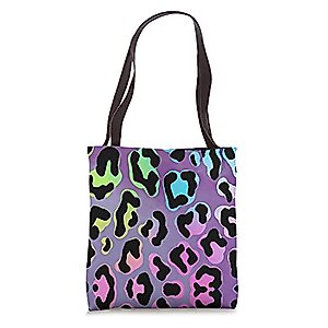 Animal Print in Black & Pink on Purple AEV220 Tote Bag