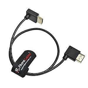Alvin's Cables Z CAM E2 HDMI 2.0 L Shape Cable for Portkeys BM5 Monitor 90 Degrees up to Right Angle Down 45cm