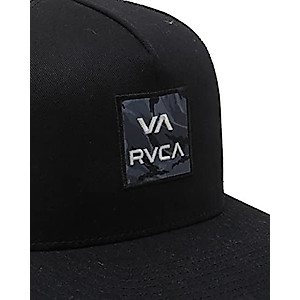 RVCA Men's Adjustable Snapback Hat, Trucker/Printed Black, One Size
