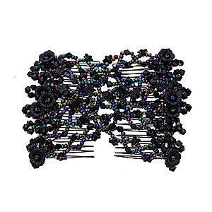 LOVEF 3pcs Magic Beads Elastic Double Hair Comb Clip Stretchy Hair Combs Clips Fashion Hair Style Hairpin Magic Hair Combs Headbands