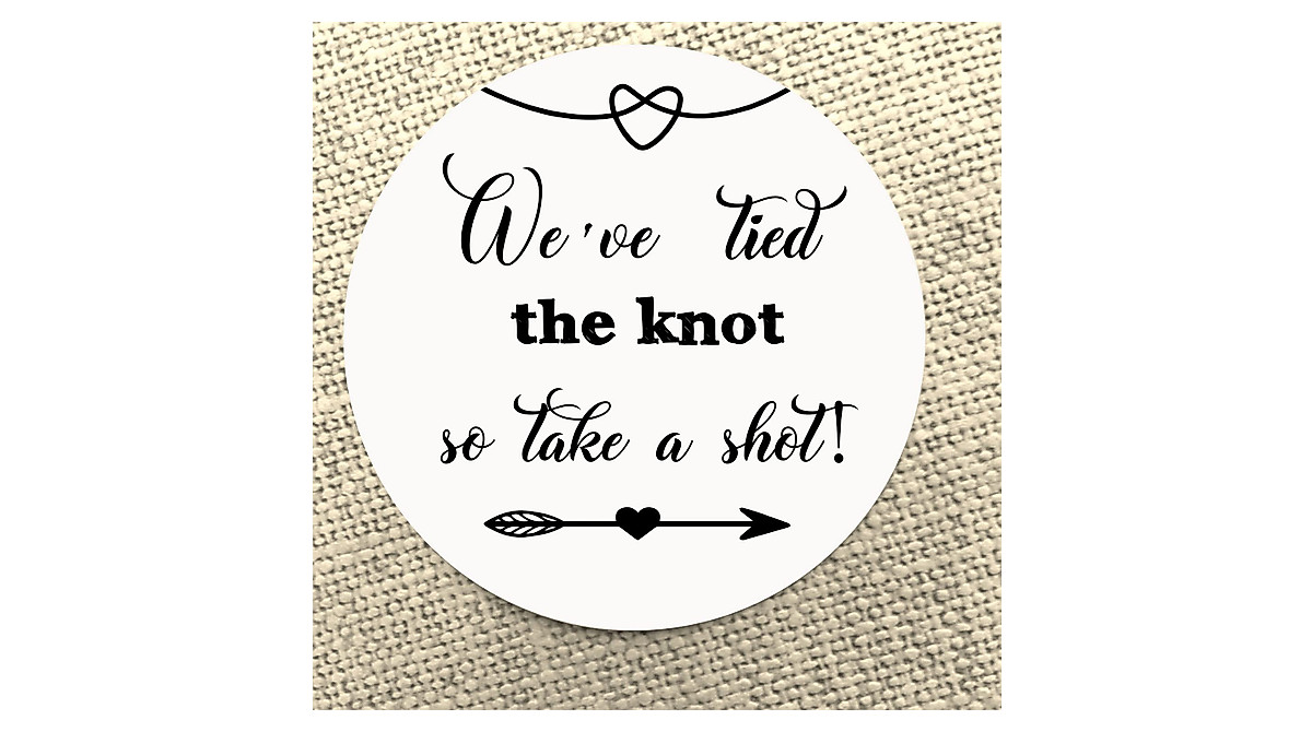 We Tied the Knot Stickers - Perfect Wedding Labels