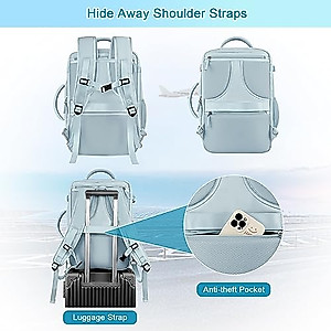 Sinaliy Large Travel Backpack for Women Men, 40L Carry On Backpack, 17 Inch Laptop Waterproof Casual Backpack, College Bookbag, Backpack for Women, as Person Item Flight Approved