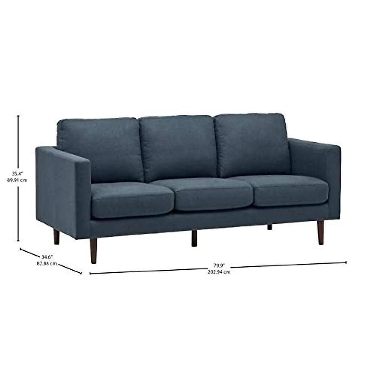 Amazon Brand – Rivet Revolve Modern Upholstered Sofa Couch, 80"W, Denim Blue