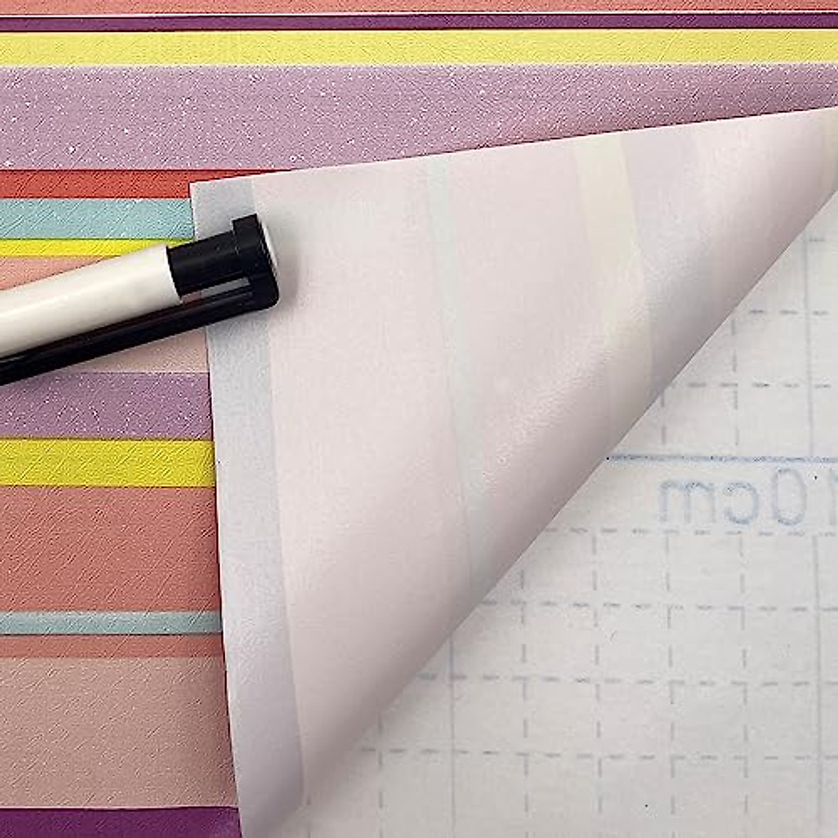 SimpleLife4U Colorful Mediterranean Striped Furniture Paper Self-Adhesive Shelf Drawer Liner 17.7 Inch by 9.8 Feet