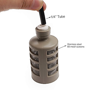 CHUNHUI Misting Cooling System Filter for 1/4" Water Tube Inlet Water,for Water Pumb Inlet,Stainless Steel Sediment Filter 80 Mesh Screen