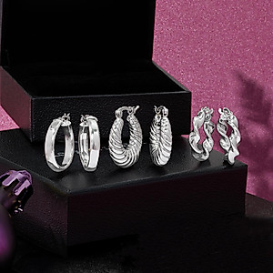 Ross-Simons Italian Sterling Silver Jewelry Set: 3 Pairs Of Hoop Earrings