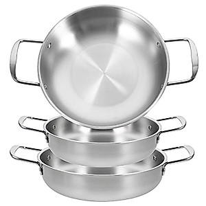 Yardenfun Cooking Pot 3pcs Stainless Steel Saucepan Stainless Steel Stock Pot Korean Pots for Cooking Stainless Steel Kitchen s Big Pots for Cooking Korean Silver Soup Pot