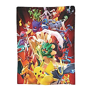 Anime Cartoon Blankets Super Soft Throw Blanket Air Conditioner Blanket Warm Cozy Flannel Blanket for Couch Bed Sofa Car (50"X40")
