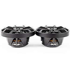 BELVA BBMS65B Pair of 6.5” 2-Way 400 Watt Peak Black Marine Coaxial Speakers for Marine/UTV/ATV/Motorcycle/Powersports