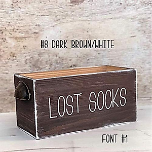 Lost Socks Basket - Farmhouse Laundry Room Decor - Lost Sock Wood Crate - Laundry Room Storage and Organization