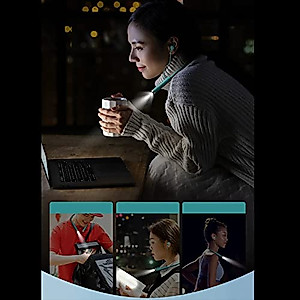 NVAHVA Flashlight Wireless Headphone Neckband Bluetooth Headset in Ear Buds Sport Earphone with Handsfree Mic 70 Hrs Playtime Micro sd Card MP3 Player Music Scene Sounds Type-c Charge (Green)