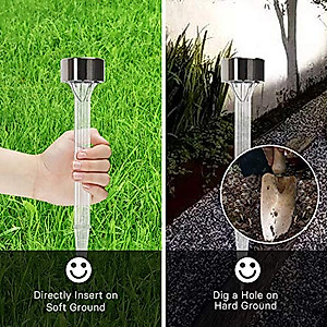 Grand patio Solar Landscape Lights Transparent Decorative Waterproof, 10 Pack Solar Powered Pathway Lights, Weather-Resistant Outdoor Lighting for Yard, Garden, Pool, Warm White