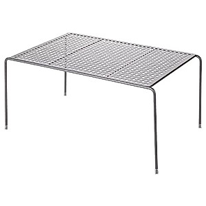 mDesign Large Metal Raised Closet Storage Shelf Organizer for Bedrooms, Bathrooms, Living Room Organization - Holds Clothes, Shoes, Jeans - Concerto Collection - 2 Pack - Graphite/Dark Gray