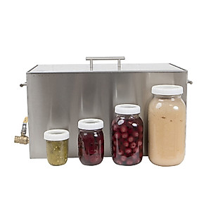 15 quart Jar Stove Top Water Bath Canner - Updated Style - Large Pot/With Drain Valve - Not Polished