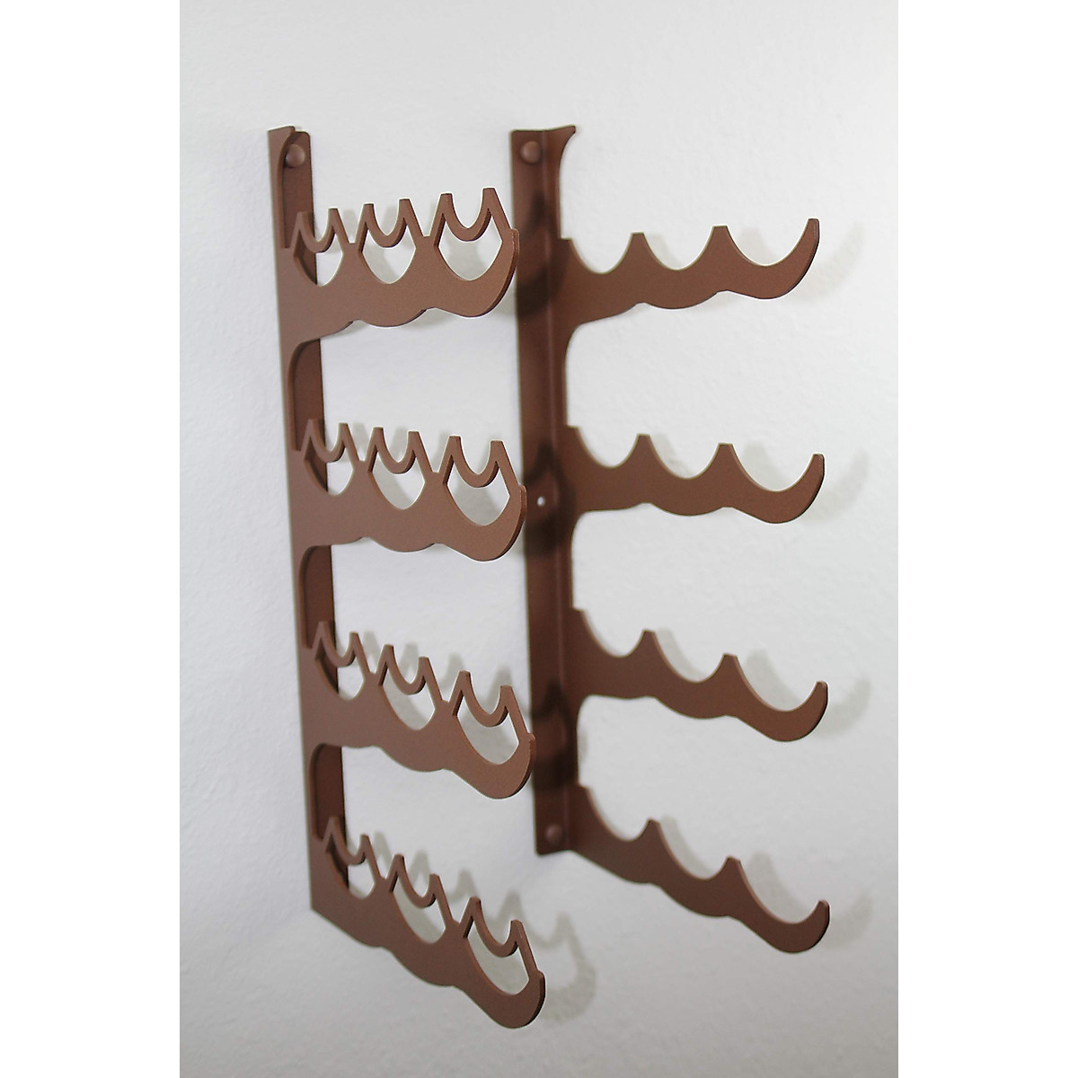 di prima usa Wine Rack Wall Mounted for Wine Bottles - Luxury Metal Wine Rack Mount - Long-Lasting Hanging Wine Rack for Wall Mount, Cellar, Kitchen, Living Room - Triple Depth Row – 12 Bottles