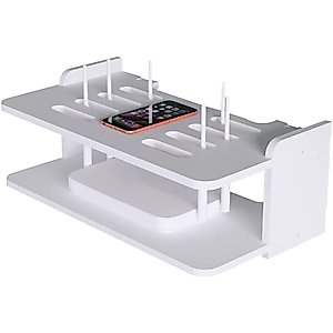 AVEEWA Wireless WiFi Router Storage Box Small Mini Wall Shelves Stuff WiFi Remote Control Storage Box for Bedroom, Living Room 17.7X9.8X4.33 inch