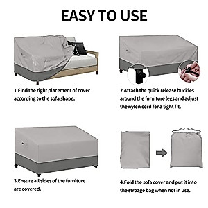 Easy-Going Patio Chair Cover UV Resistant Outdoor Chair Cover Bicolor Waterproof Outdoor Furniture Cover with Reflective Hemming (2 Pack-35Wx38Dx31H inch, Gray/Dark Gray)