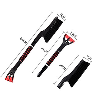 Snow Brush for Car,Snow Shovel Winter Telescopic,Auto Parts Multifunctional Snow Shovel Long Pole Deicing and Sweeping Tool (Black)