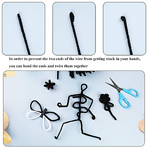 Zxiixz 100Pcs Pipe Cleaners, Pipe Cleaners Craft, Chenille Stems Creative Craft Pipe Cleaners for Festivals Decorations, Crafting Pipe Cleaners, Craft Supplies for Home DIY Handcraft Arts/Black