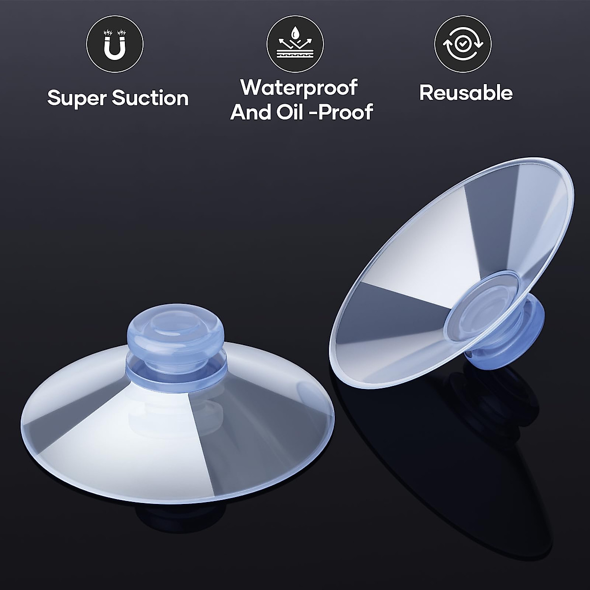 Utobao Small Suction Cups,Plastic Suction Cups Without Hook,1.8 Inches Clear Replacement Sucker Pads for Glass Windows,Wall Door,Kitchen,Bathroom Organization and Home Decoration