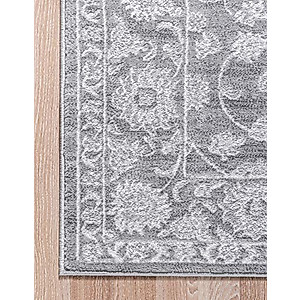Rugs.com Boston Collection Rug – 3' x 5' Gray Low-Pile Rug Perfect for Living Rooms, Large Dining Rooms, Open Floorplans