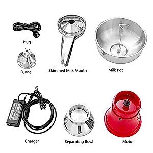 Carivia Milk Cream Centrifugal Separator,100L/H 25Gal/H Electric Fresh Milk Cream Separator Stainless Steel 110V Centrifuge Cheese Makers Separator For Goats Cows