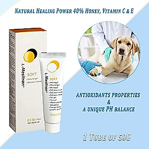 Wound Care for Dogs, Cats & Horses by L-mesitran. Medical Honey Soft Gel for Animals Veterinary Ointment with Anti-inflammatory Properties First Aid for Cuts, Scrapes and Bites 0.5oz (15g) Hope Series