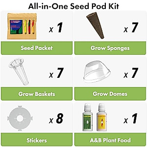 LYKOCLEAN Tomato Seed Pod Kit for AeroGarden Hydroponics Growing System, 350+ Seeds, Include Red Pepper, Green Pepper, Yellow Pepper, Purple Bell Pepper, Cucumber, Red Cherry Tomato, Golden Tomato