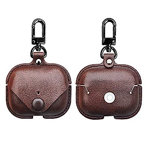 MODOS LOGICOS Charging Case Cover for Apple Air Pods Pro, Leather Case with Secure Snap-Fastener Compatible with Apple AirPods Pro 1st (2019) / AirPods Pro 2nd (2022) Charging Case - Brown