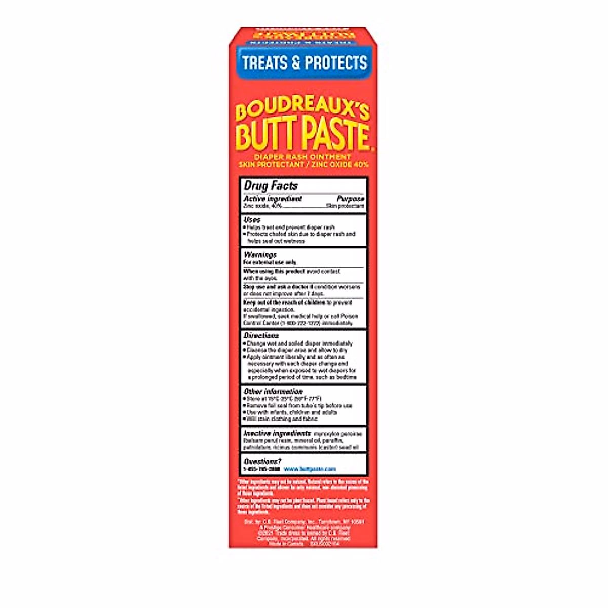 Boudreaux's Butt Paste Maximum Strength Diaper Rash Cream, Ointment for Baby, 4 oz Tube