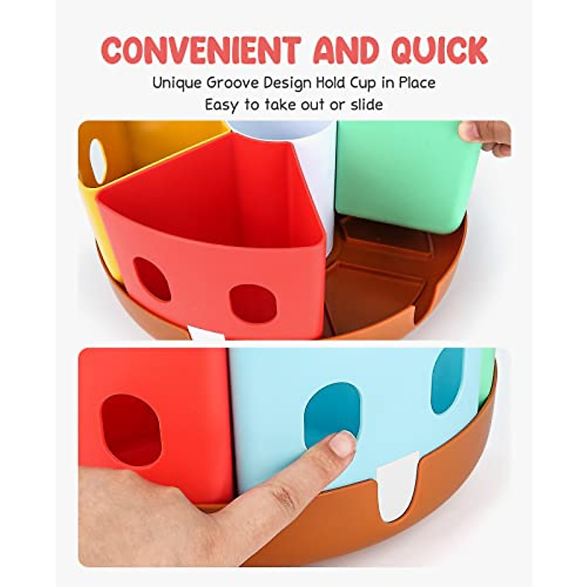 GAMENOTE Rotating Art Supply Organizer - Lazy Susan Office School Supplies for Kids Desk Organizers and Storage Homeschool Craft Caddy Classroom Organization (Large)